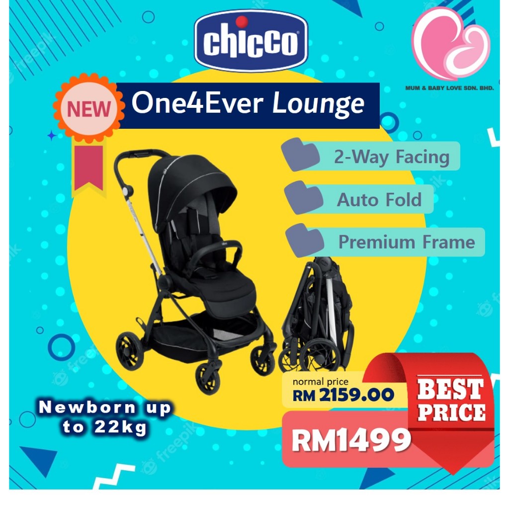 Chicco One4Ever Lounge Stroller Baby, 2 Way Auto Fold Compact Size Trolley | Shopee Malaysia