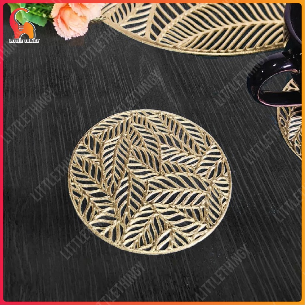 Raya 2025 Lapik Cawan Coaster Cup Mat Rose Flower Leaves 1 piece PVC ...