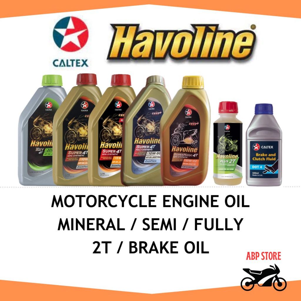 Caltex Motorcycle Engine Oil Havoline EZY 4T Mineral 20W40 / Super 4T ...