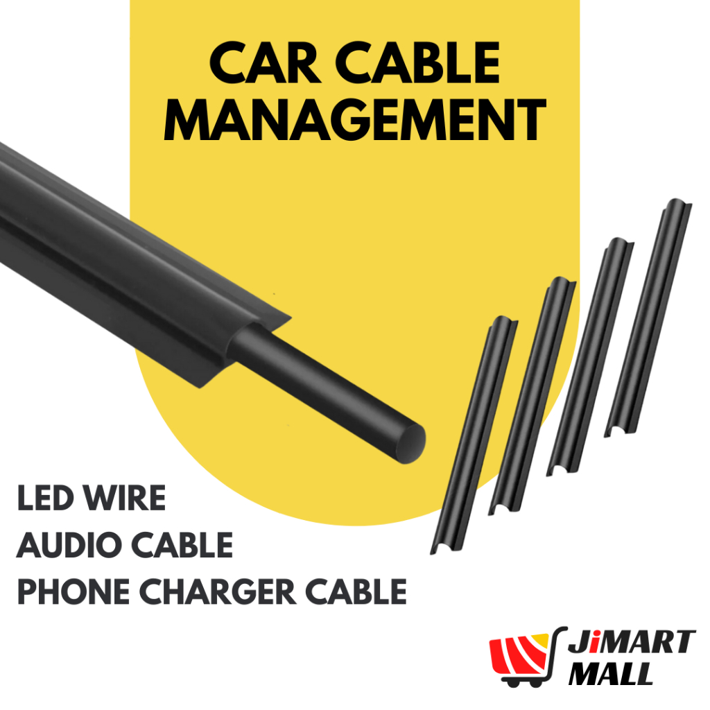 CAR CABLE WIRE HIDDEN COVER Black Cable Management Holder Organizer ...