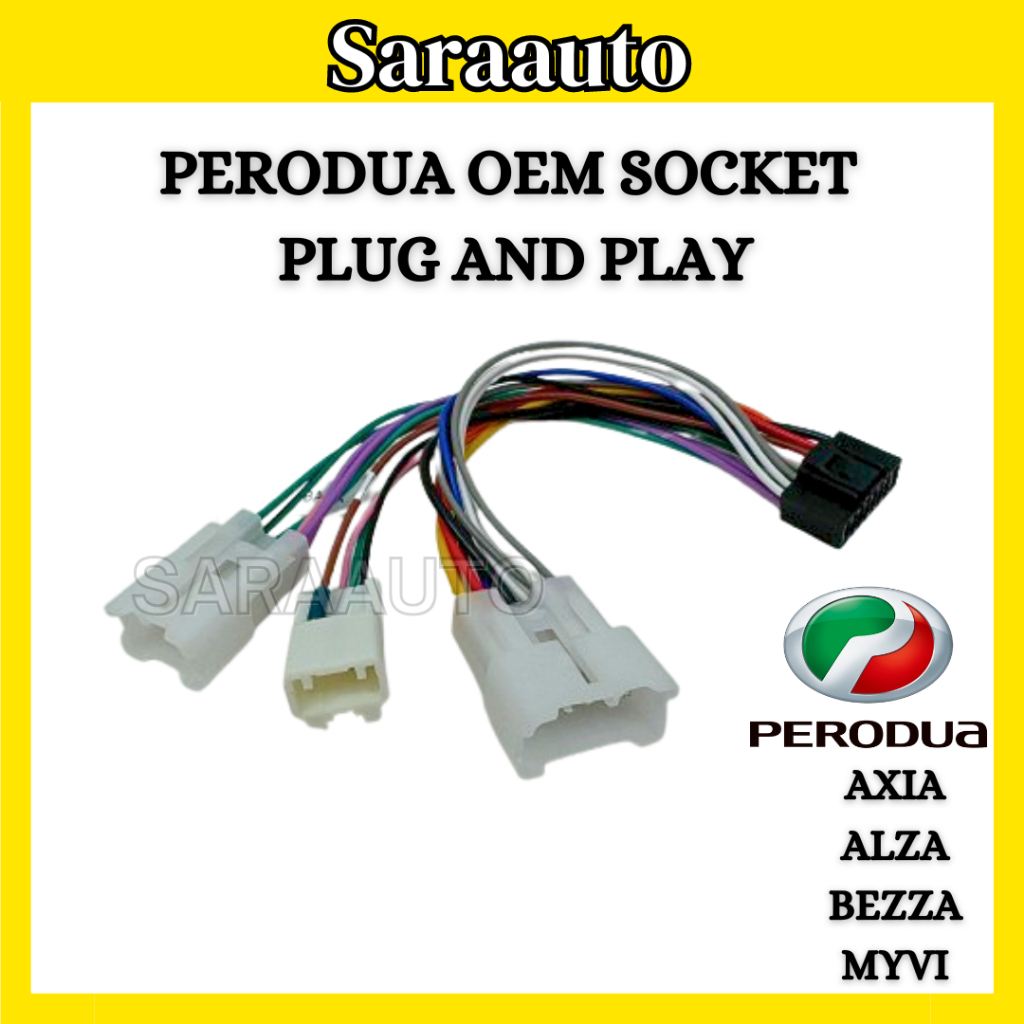 PERODUA Plug&Play 3 Head Socket Cable Player Socket Suitable for Car ...
