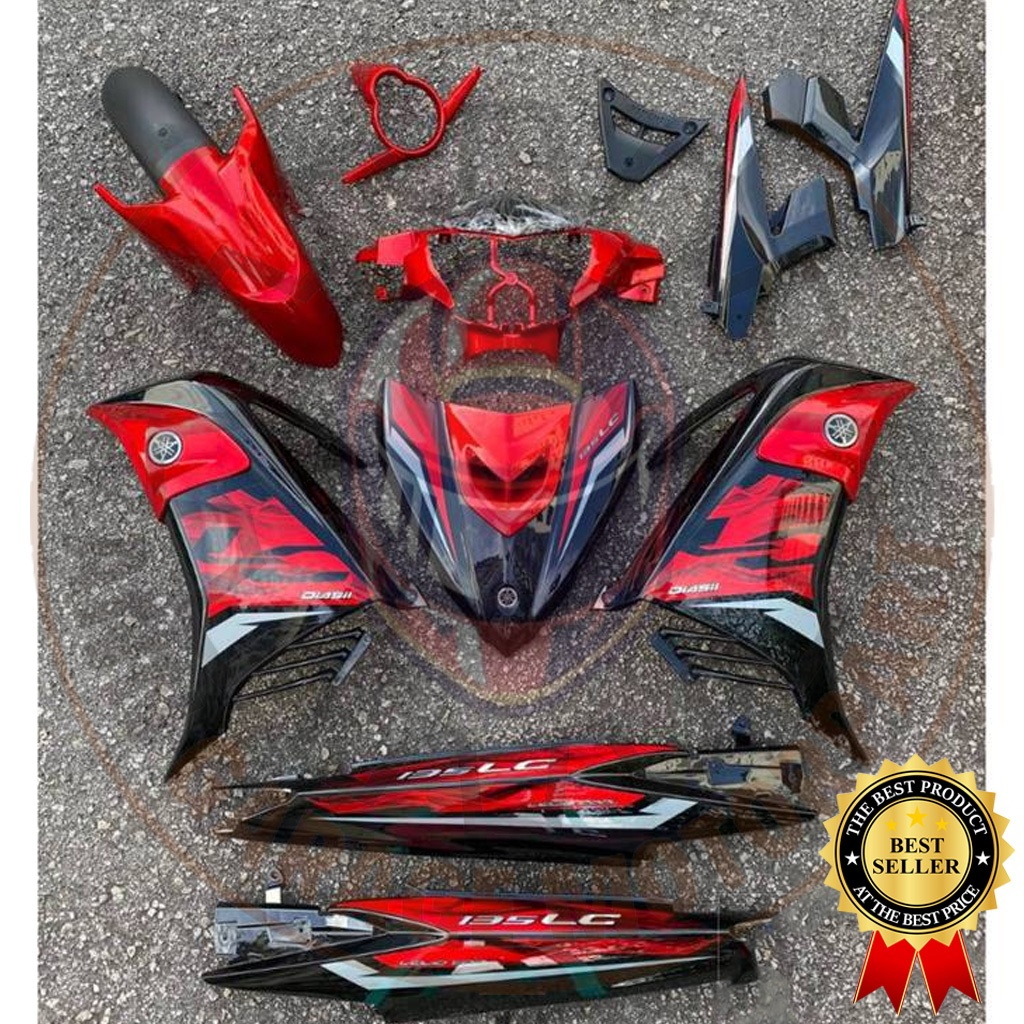 COVERSET YAMAHA SIAP TANAM LC135 LC V7 RM7 MERAH RED DOCTOR EDITION ...