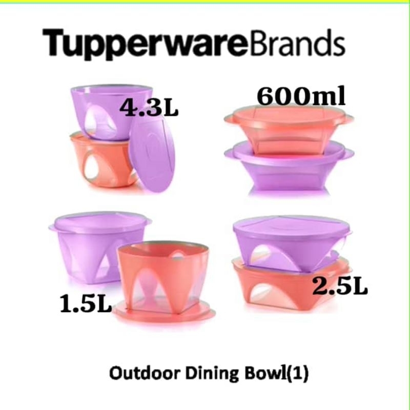 🔥OUTDOOR DINING BOWL 600ML,1.5L,2.5L,4.3L🔥💯ORIGINAL TUPPERWARE READY ...