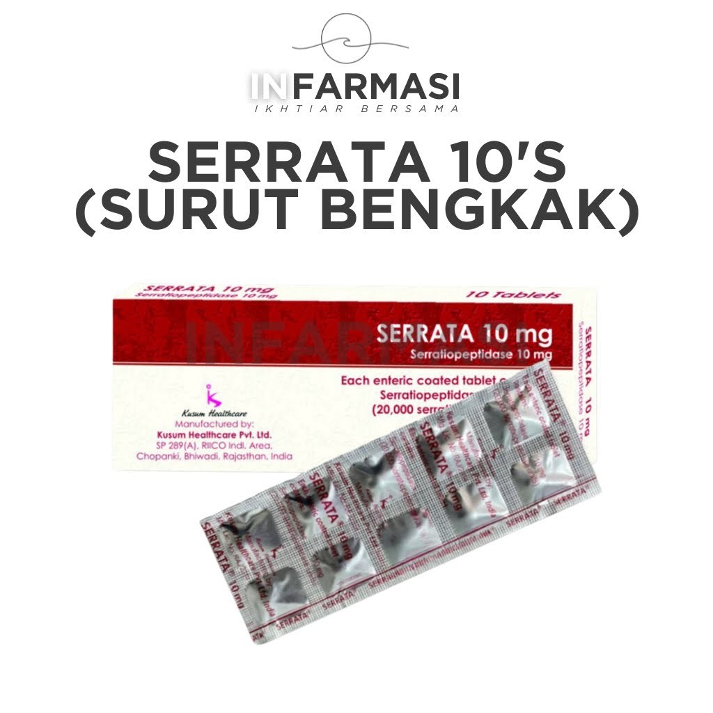Serrata Serratiopeptidase 10mg Tablet 10's (Strip) - Ubat Surut Bengkak ...