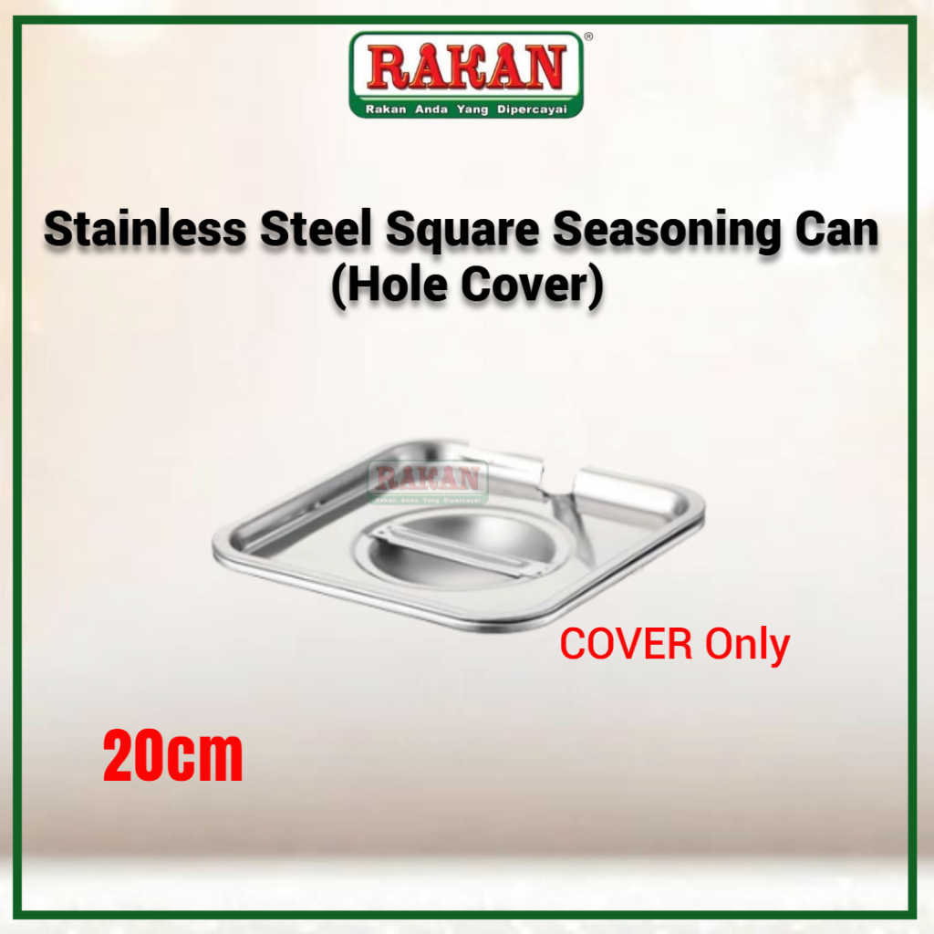 Stainless Steel Square Seasoning Can | Hole Cover Only | 20CM | Shopee ...