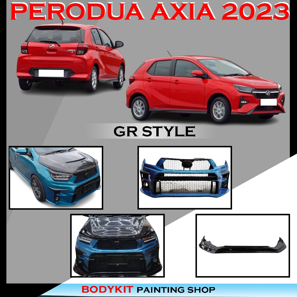 PERODUA AXIA 2023 GR STYLE FRONT BUMPER&FRONT SKIRT WITH PAINT ...