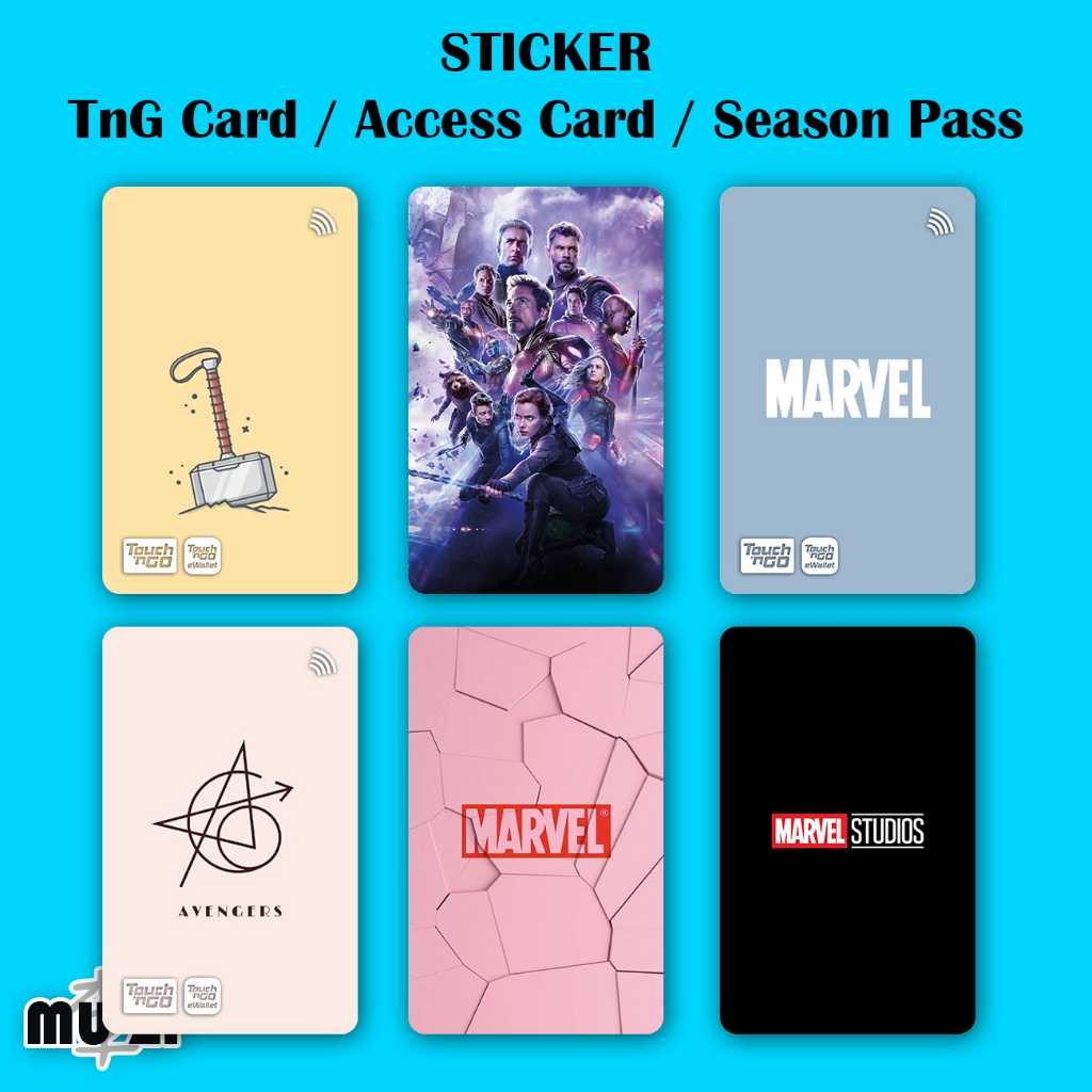 Avengers TnG Card STICKER NFC STICKER Waterproof Thick Hard Material ...