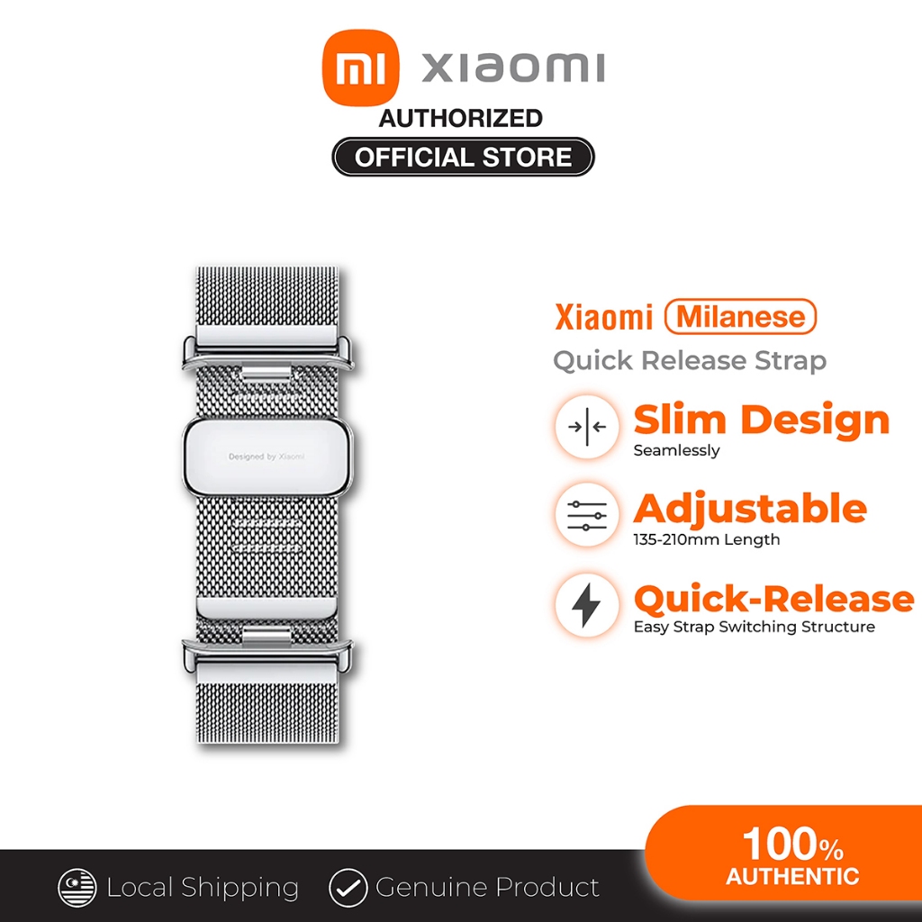 Xiaomi Milanese Quick Release Strap | Slim Design Seamlessly | 135-210mm Adjustable | Easy Strap ...