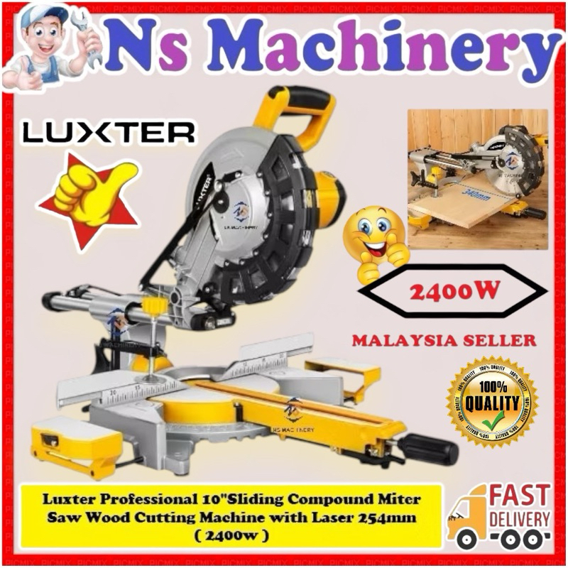 Professional Luxter 10"Sliding Compound Miter Saw Aluminum Wood Plastic ...