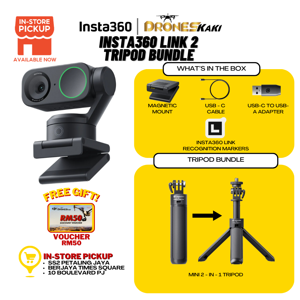 Insta360 Link 2 & Insta360 Link 2C - AI 4K Webcam / Pro Audio | Shopee ...