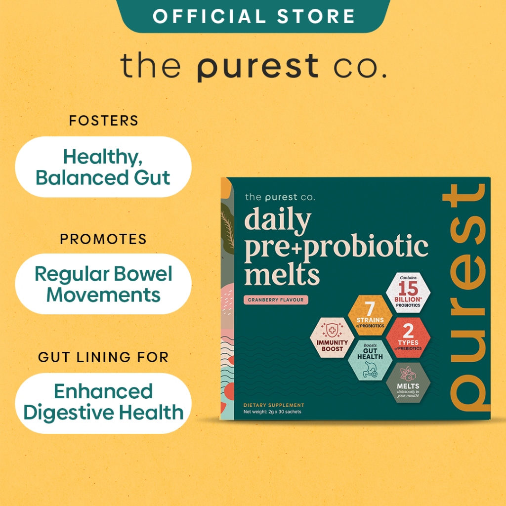 Purest Co Daily Pre+Probiotic Melts - For Gut Health & Digestion ...