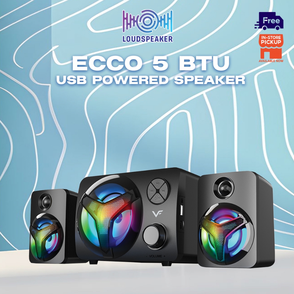 Vinnfier VF ECCO 5 BTU Bluetooth 2.1 USB Powered Speaker LED Lights FM ...