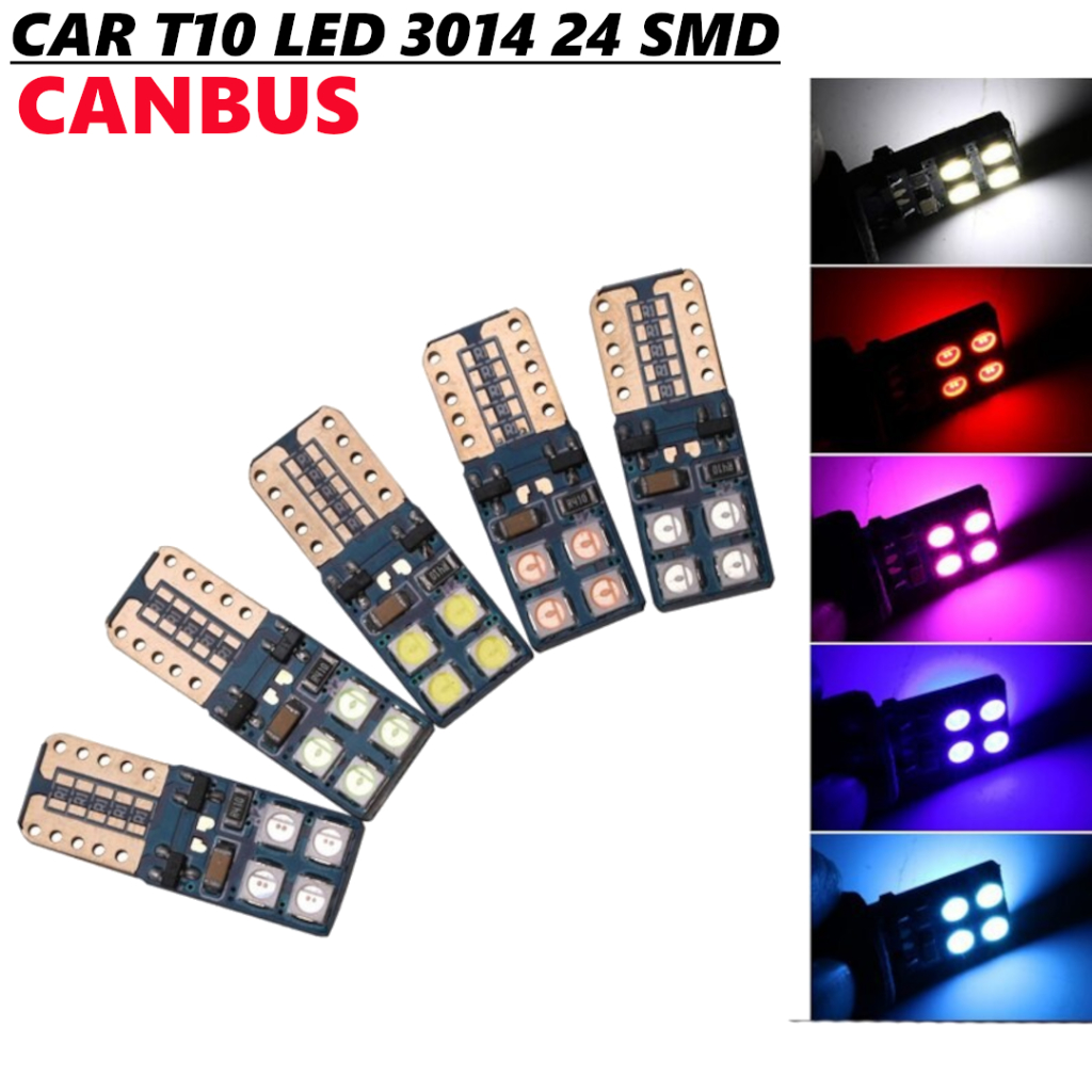 2PCS LED Car T10 Led Light Bulb 3030 Chip Canbus Lampu Nombor Plate ...