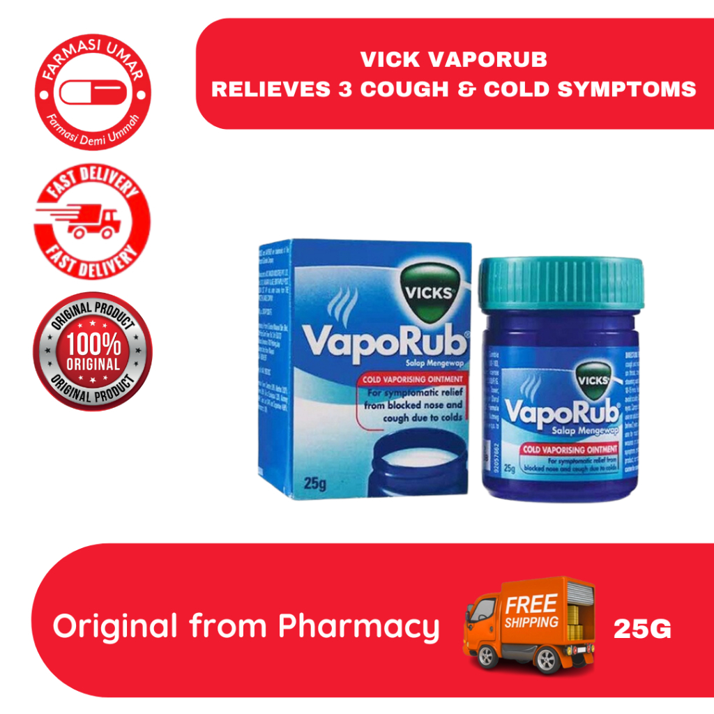 VICK VAPORUB 25GM (relieves 3 cough & cold symptoms) | Shopee Malaysia