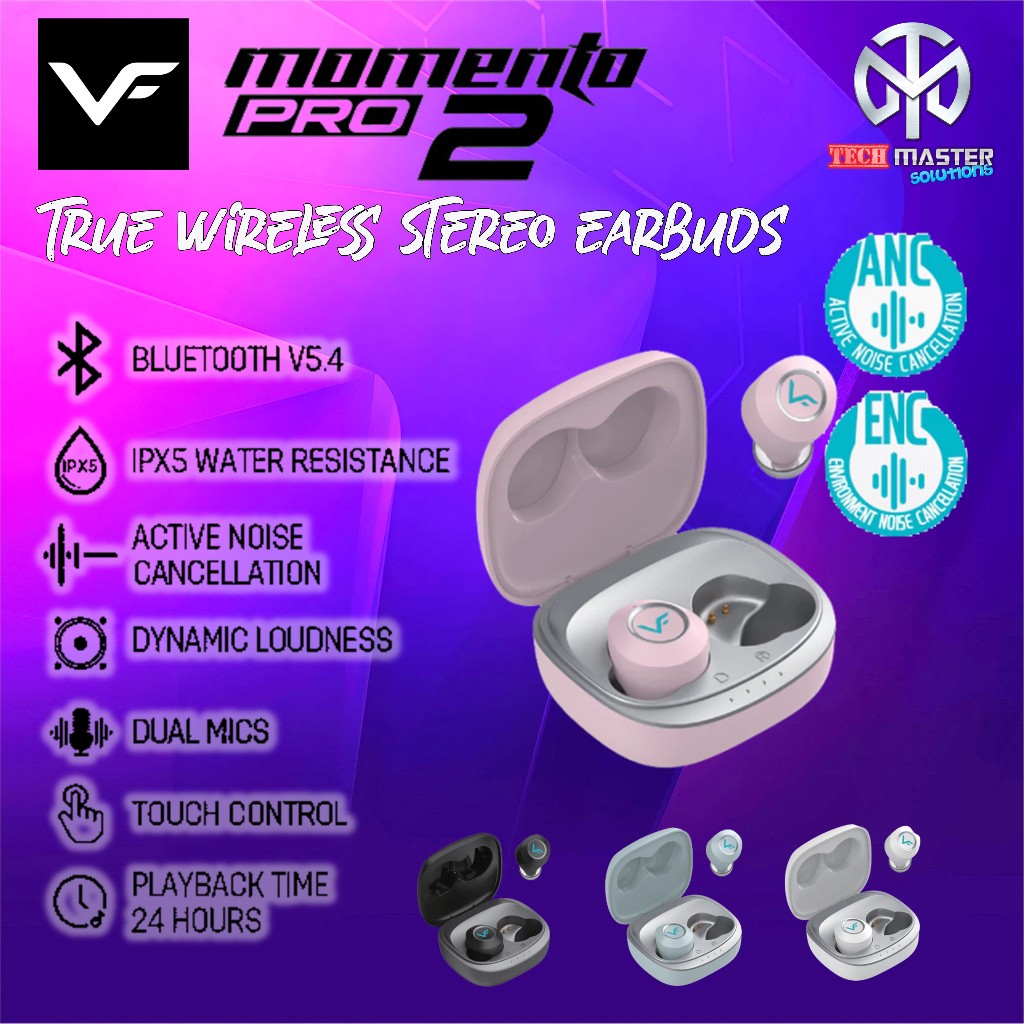 Vinnfier VF Momento Pro 2 Extra Bass ENC ANC True Wireless TWS Earbuds ...