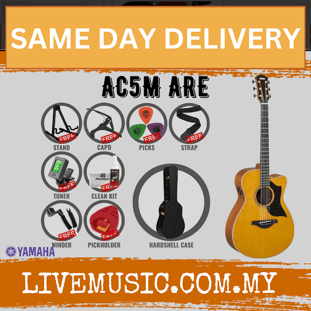 Yamaha AC5M ARE Concert Cutaway Acoustic-Electric Guitar with Hardcase ...