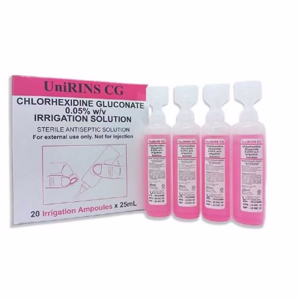 Unirins CG Chlorhexidine Gluconate 25ml x 20's Exp:2027/03 | Shopee ...