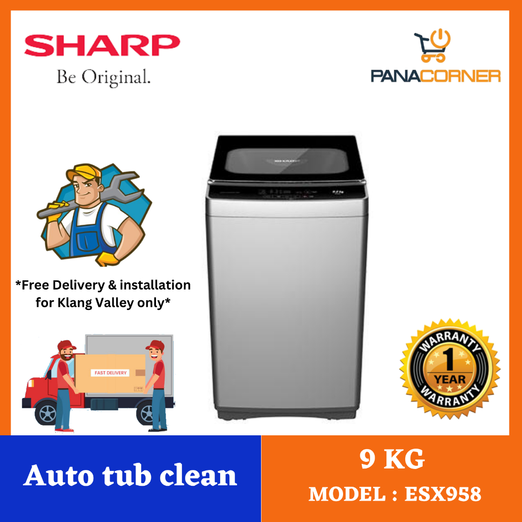 (FREE SHIPPING) Sharp Top Load Full Auto Washing Machine (9kg) ESX958 ...