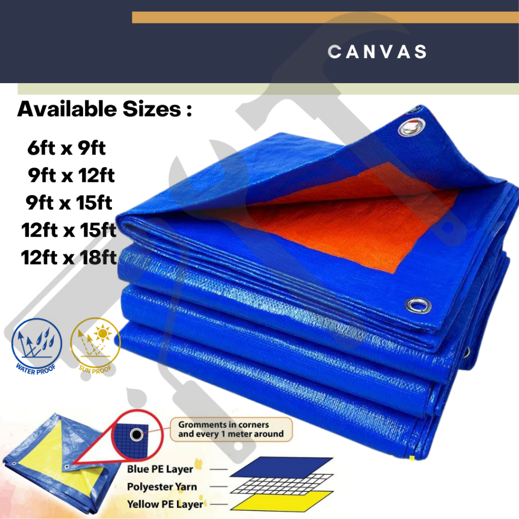 Heavy Duty Canvas Waterproof Tarpaulin Sheet Canopy Canvas Kanvas ...