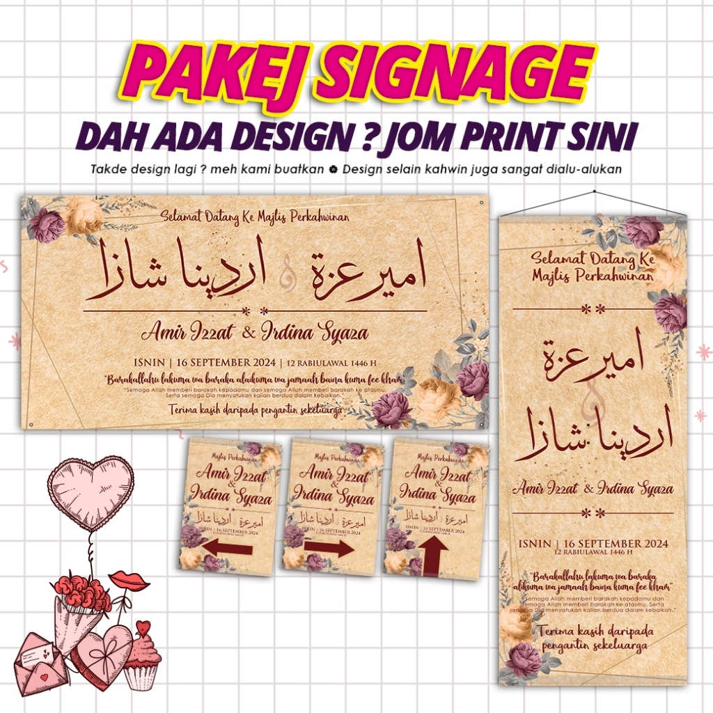 PAKEJ SIGNAGE - BANNER BUNTING ARAH | Shopee Malaysia