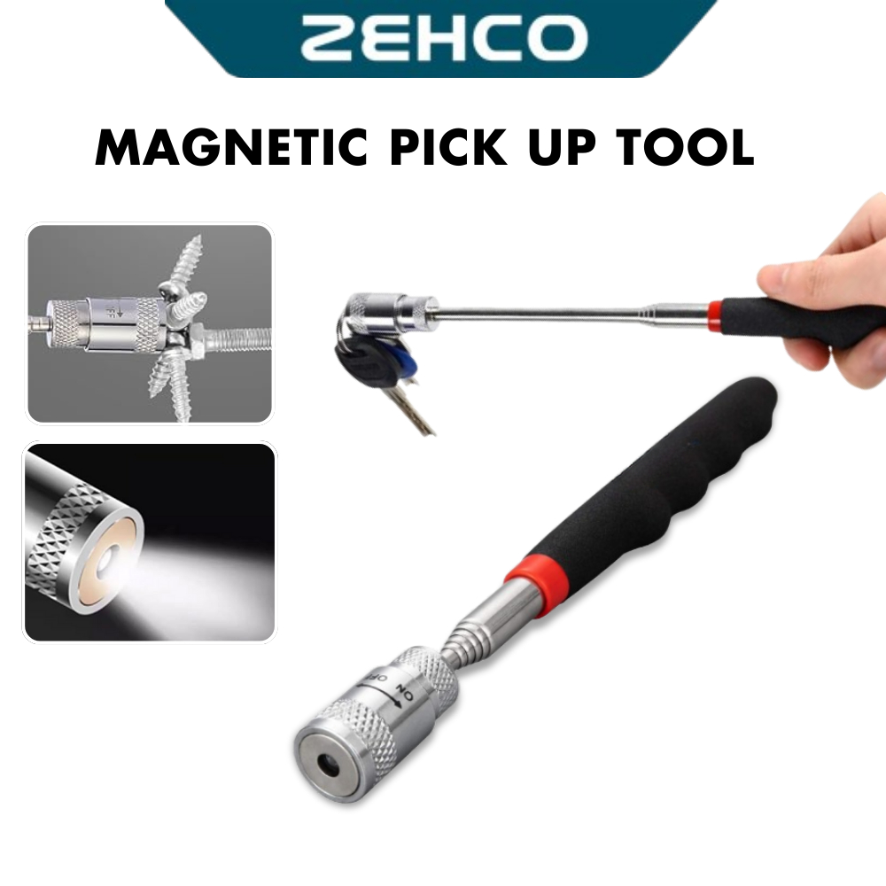 Telescopic Magnetic Picker with LED Light Magnetic Rod Stick Adjustable ...