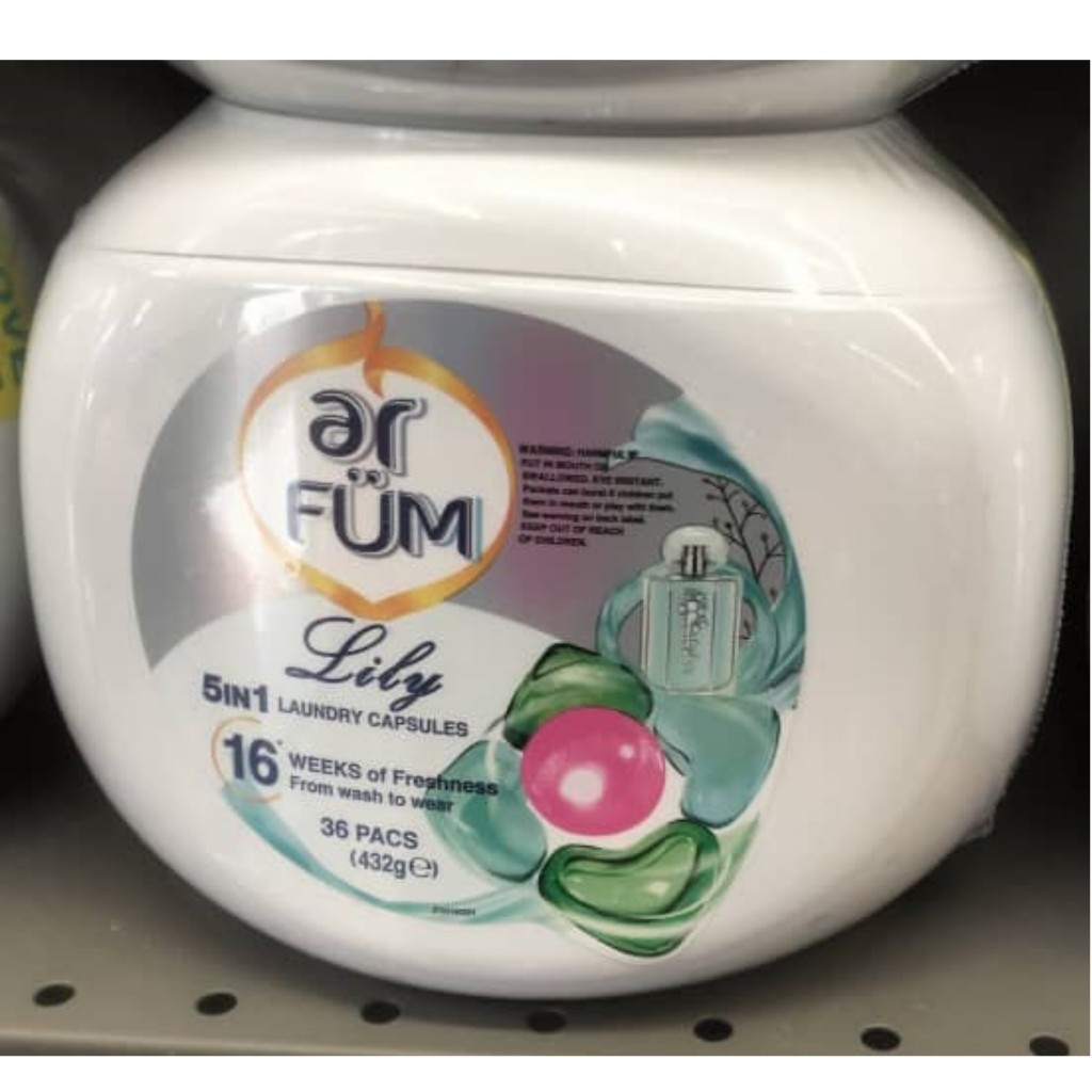 arFUM 5 in 1 Lily Laundry Capsules, 16 Weeks Fragrance, 12g x 36pacs ...