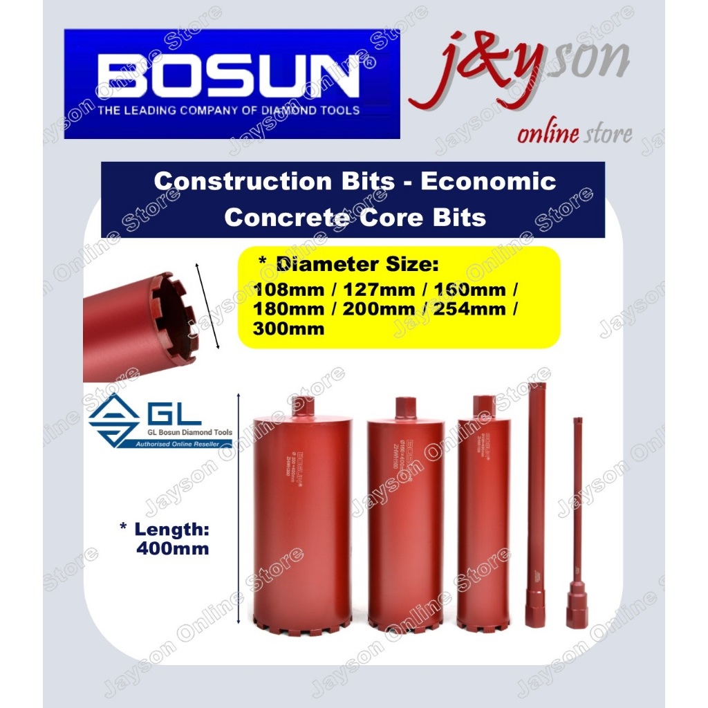[ FREE SHIPPING ] BOSUN 108mm~300mm Braze Concrete Core Bit / Bosun ...