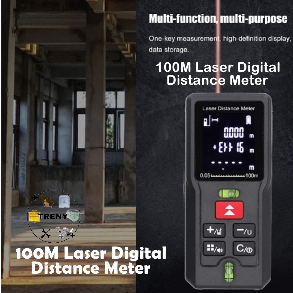100m Handheld Laser Distance Meter Laser Rangefinder Laser Range ...