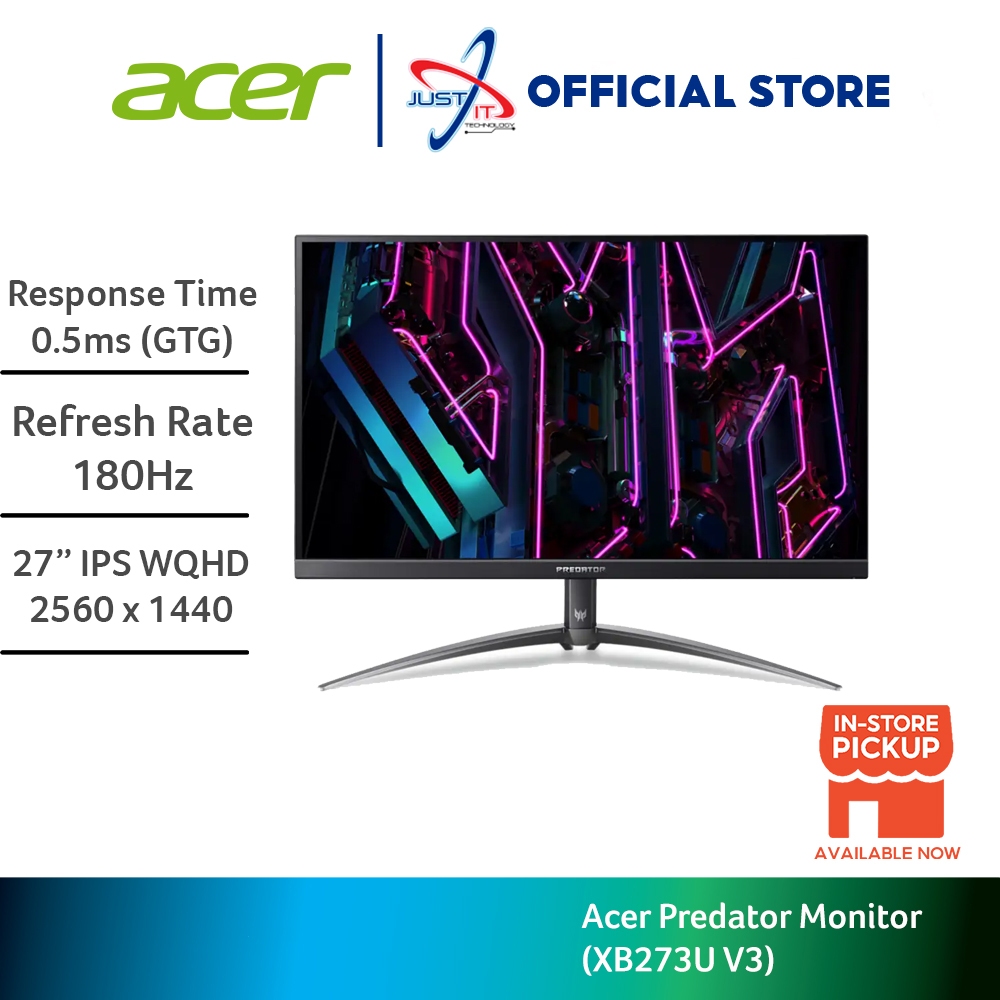 ACER PREDATOR XB273U V3 27" GAMING MONITOR ( 27" IPS WQHD / 0.5MS ...