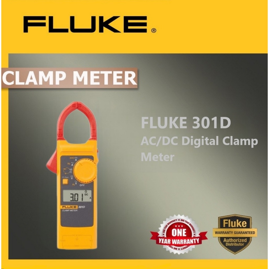 Fluke 301D AC/DC Clamp Meter, 600A AC/DC range (Original) | Shopee Malaysia