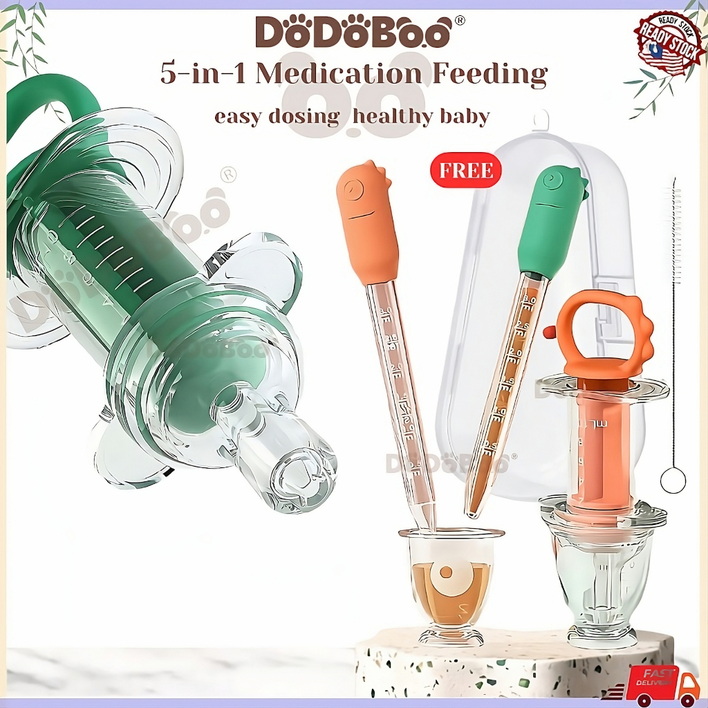 5 in 1 Baby Medication Feeder Baby Silicone Medicine Feeder Syringe and ...