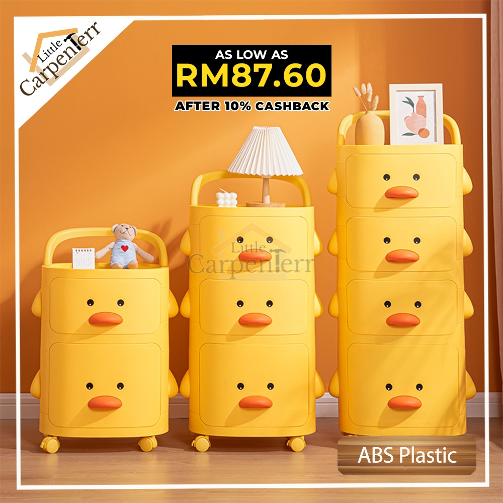 Little Carpenterr Multifunction Cartoon Duck Drawer Storage Rack Toys ...