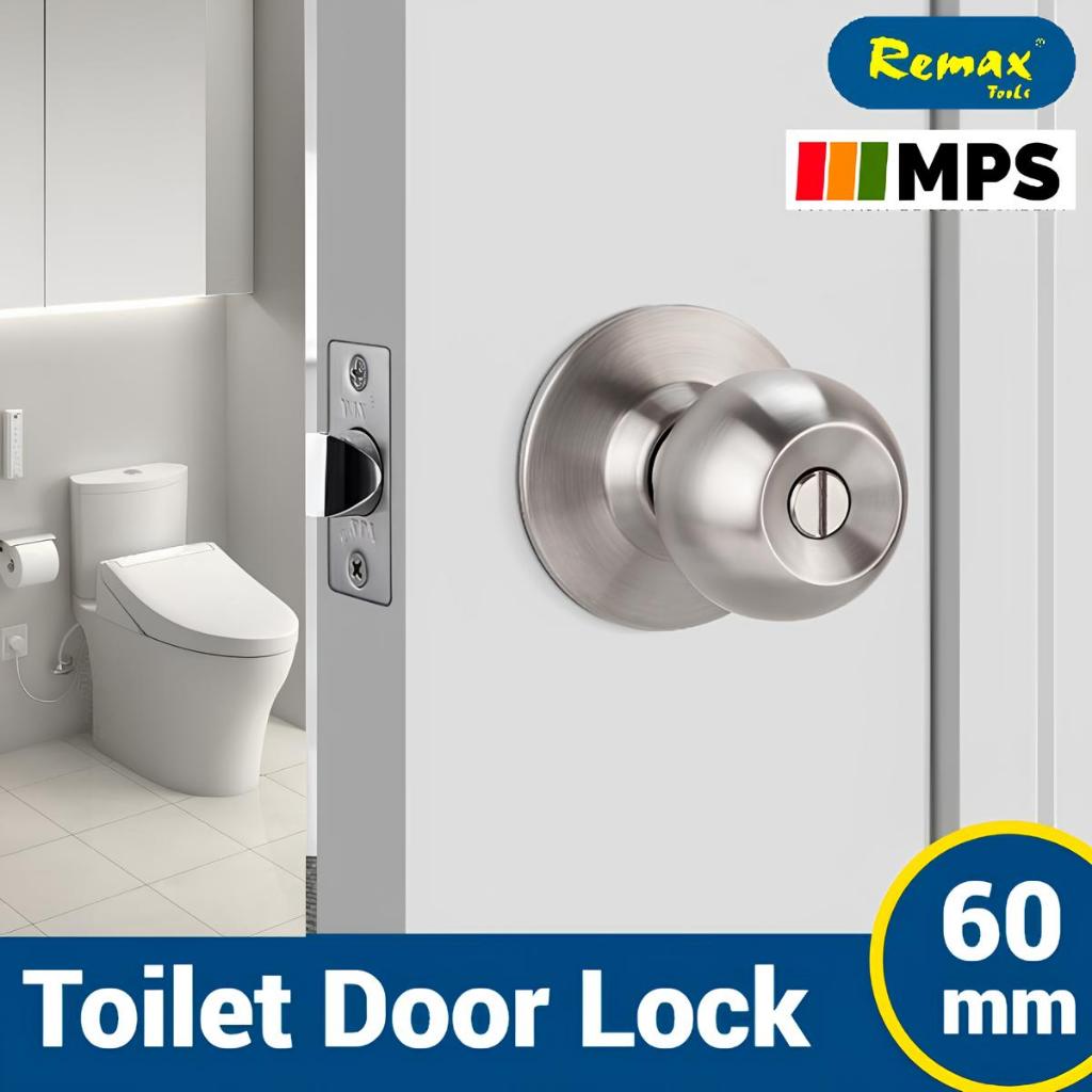 Remax Bathroom Cylindrical Door Lock Stainless Steel 60mm 587SS(Privacy ...
