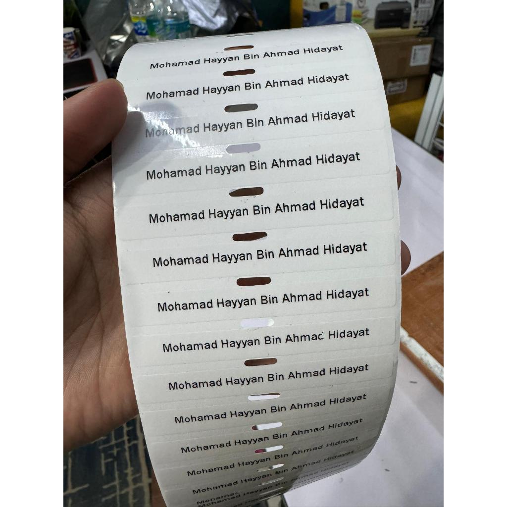 Sticker Nama Untuk Pelajar Sekolah / Tampal Pada Buku Alat Tulis / Saiz ...