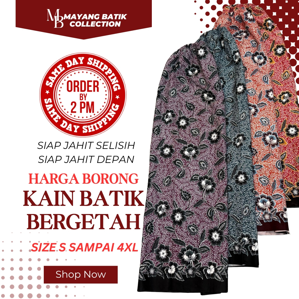 Kain Berpantang Bergetah / Kain Batik Instant / Confinement Sarong ...