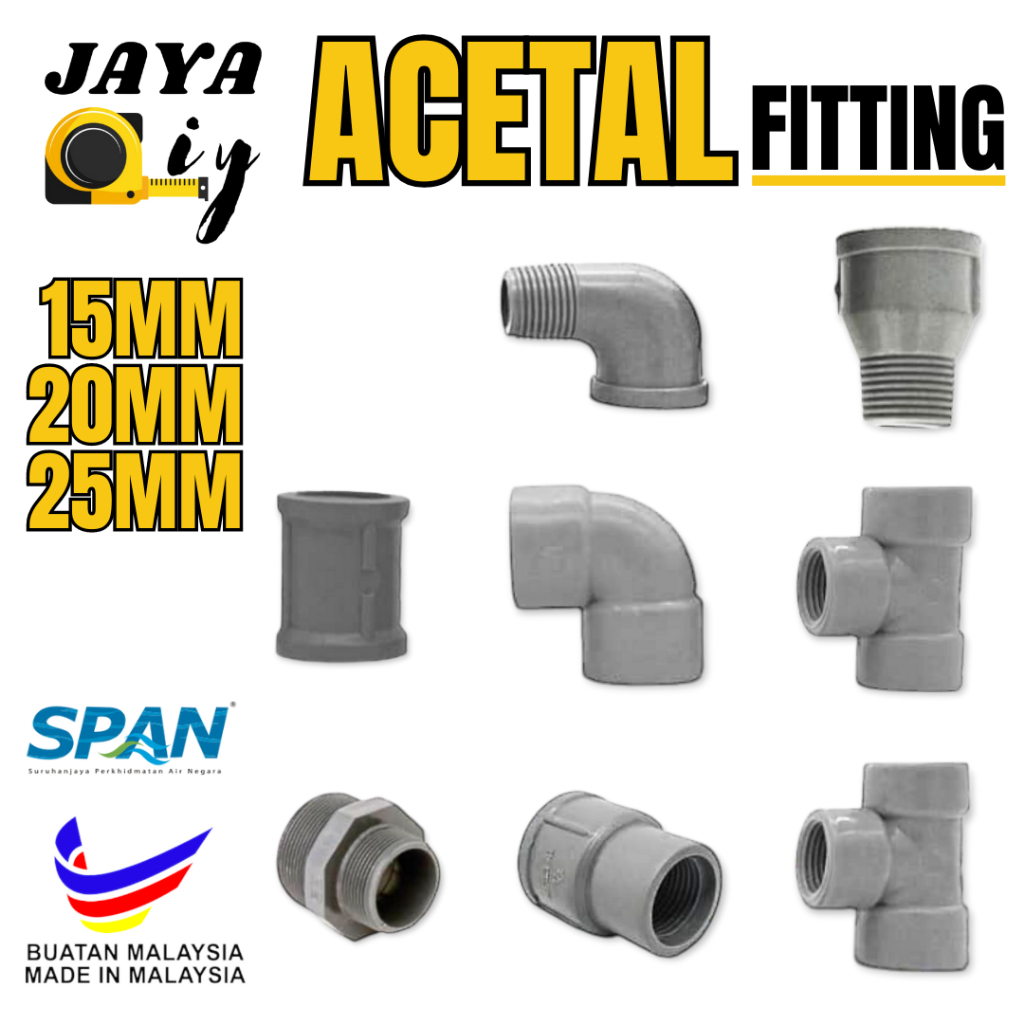 [LOCAL] PVC Acetal Fitting [15mm,20mm,25mm] Acetal Connectors Socket ...