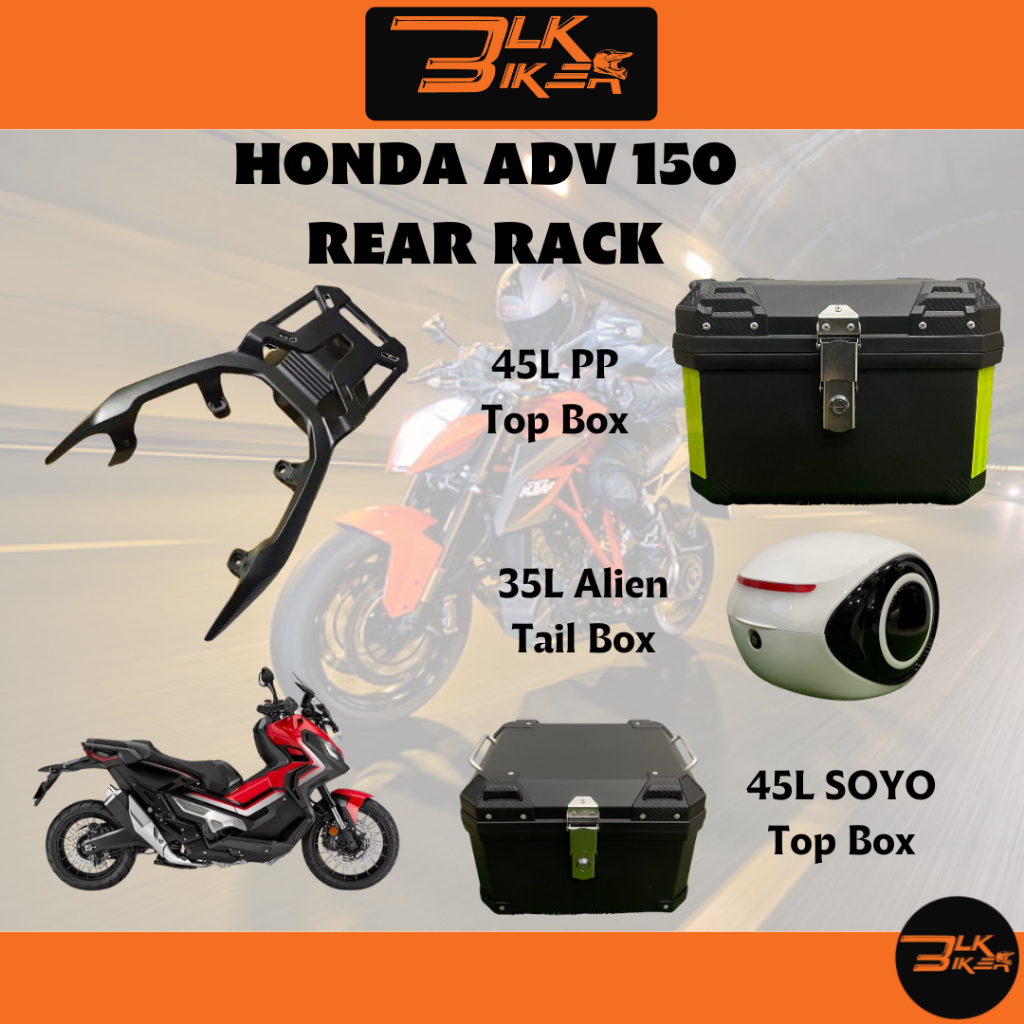 HONDA ADV 150 Monorack Top Box 35L 45L Kargo Luggage Rack ADV150 Box ...