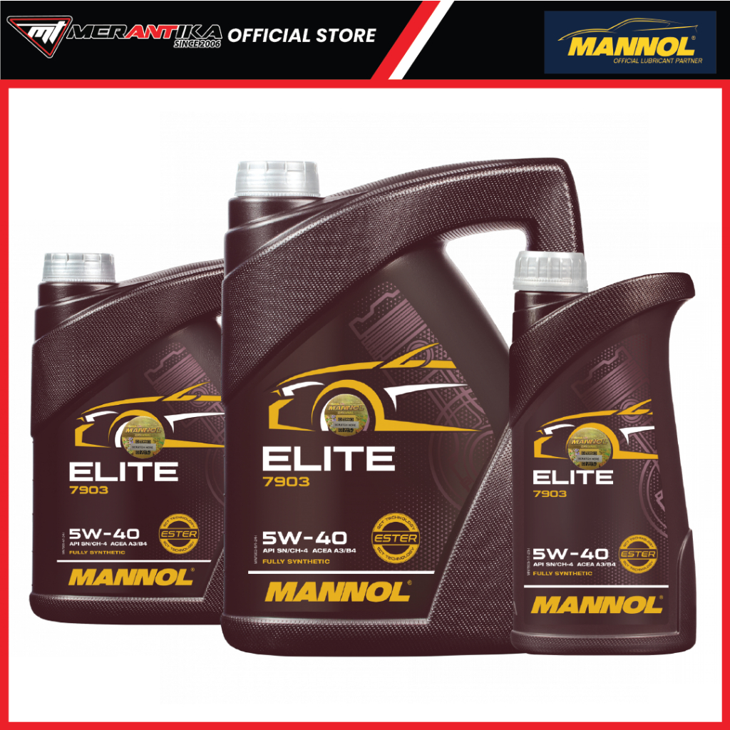 MERANTIKA | MANNOL 7903 Elite Fully Synthetic 5W40 Car Engine Oil ...