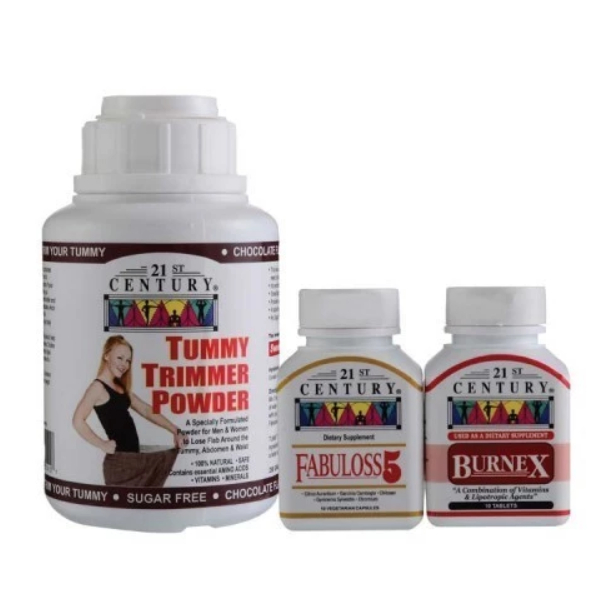 21st Century Tummy Trimmer Powder 250g FREE Fabuloss 5 10s + Burnex 10s ...