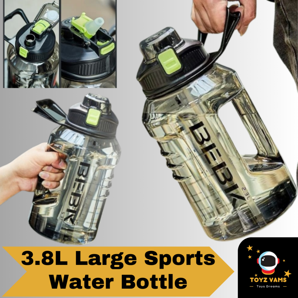 BEBK 2.3L 3.8L Super Large Capacity Water Bottle Double Drink Fitness ...