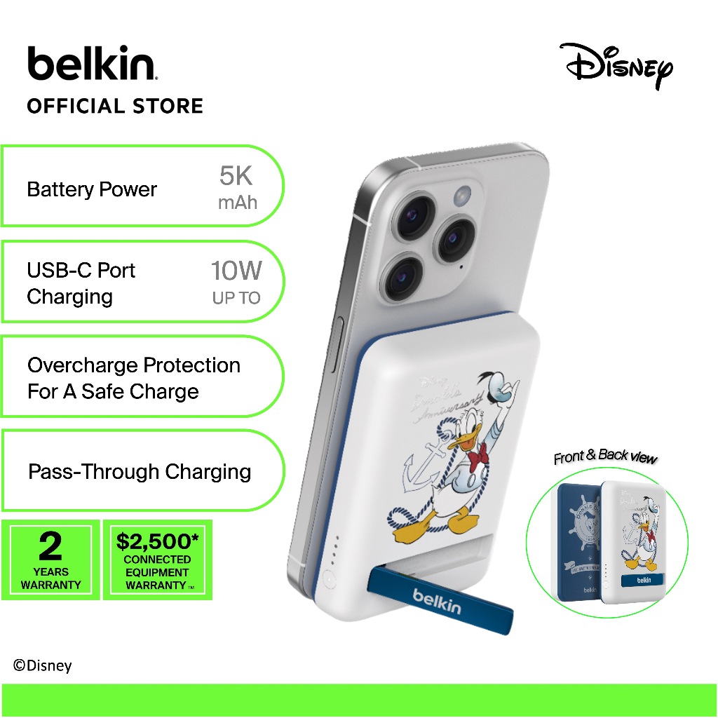 Belkin BPD004qcNB-DY Disney Donald Duck BoostCharge Magnetic Wireless ...