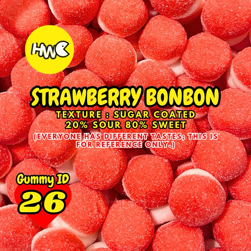 🍓 Strawberry BonBon Gummy Candy Soft Lembut Gula Gula Gummi Sweet Sour ...