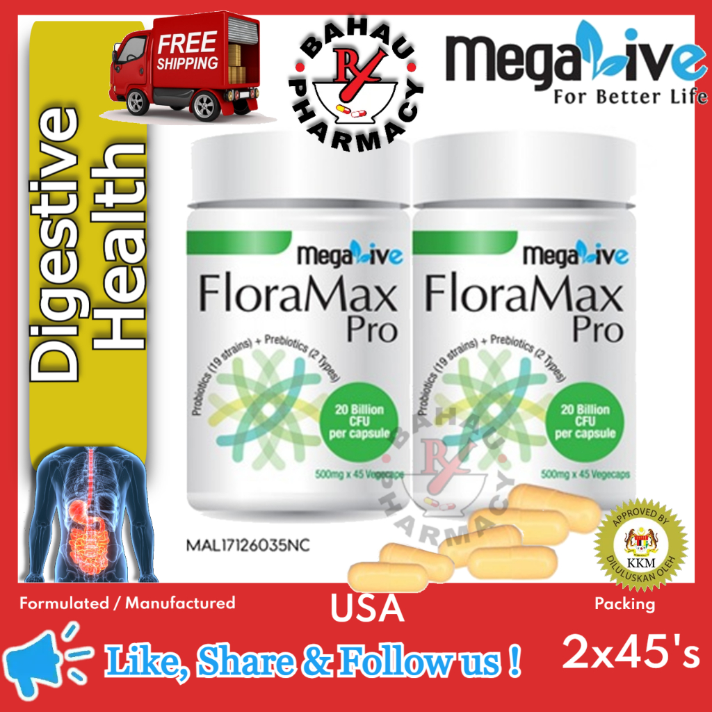 Megalive Floramax Pro Probiotics 19 strains + 2 Prebiotics 2 Types 2x45's | Shopee Malaysia
