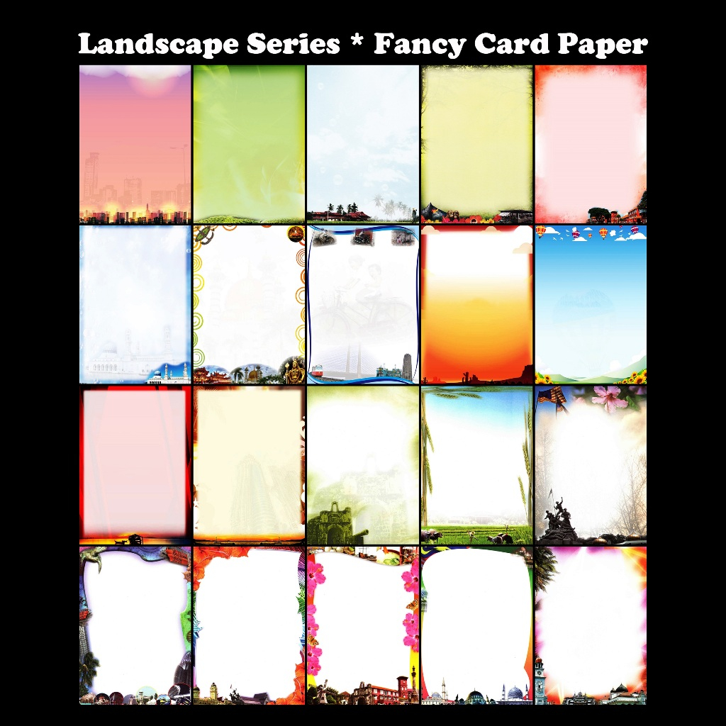 A4 Malaysia Landscape Series / Pattern Color Fancy Card Paper / Kertas ...