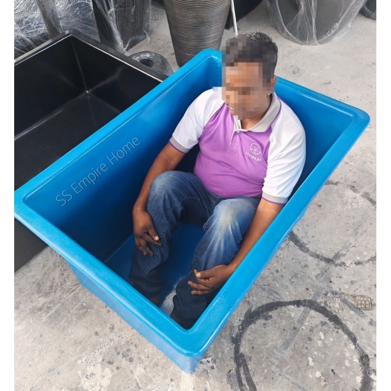 NEX 3 x2x2 Blue Fiberglass Ice Bath Fish Tank Fibre Water Pond Aquarium ...