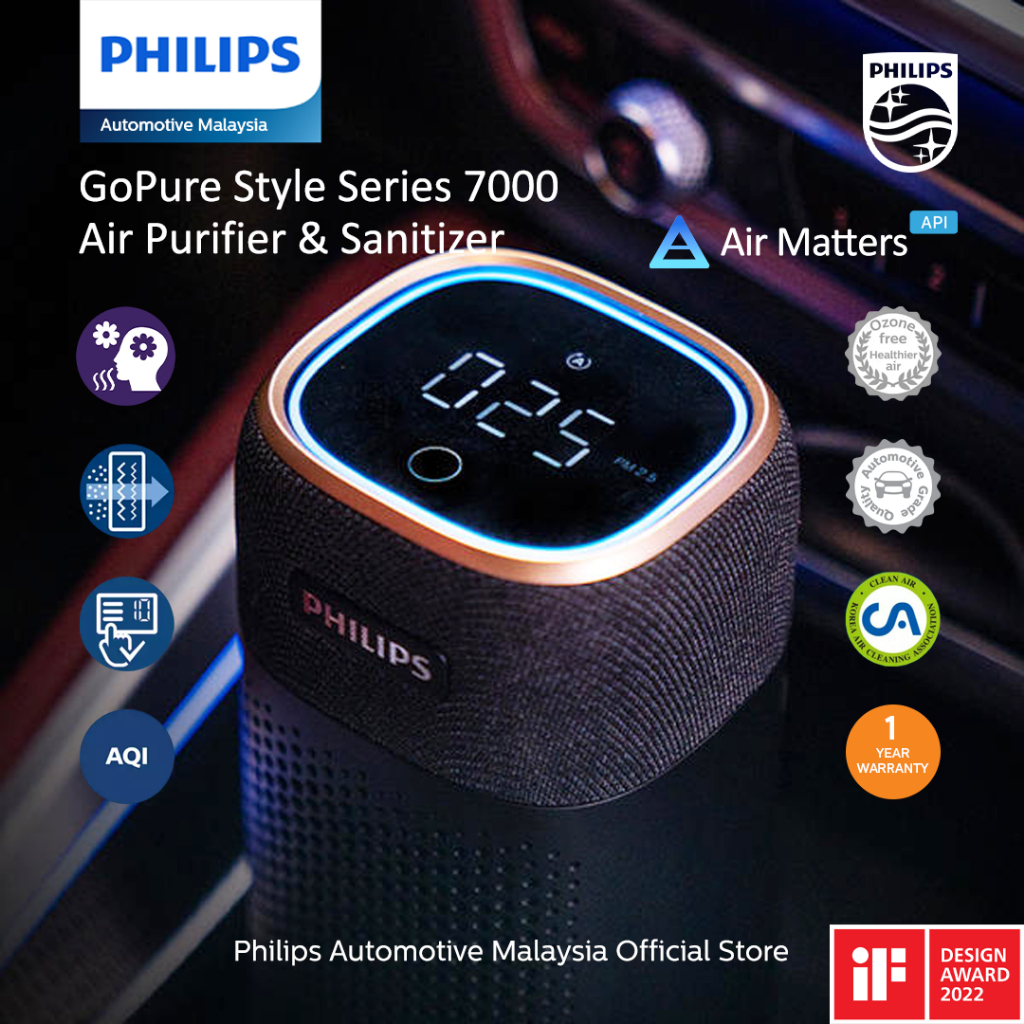 Philips GoPure Style Series 7000 Air Purifier & Sanitizer S7611 ...