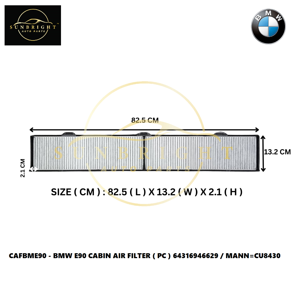 BMW E90 CABIN AIR FILTER ( PC ) 64316946629 / MANN=CU8430 | Shopee Malaysia