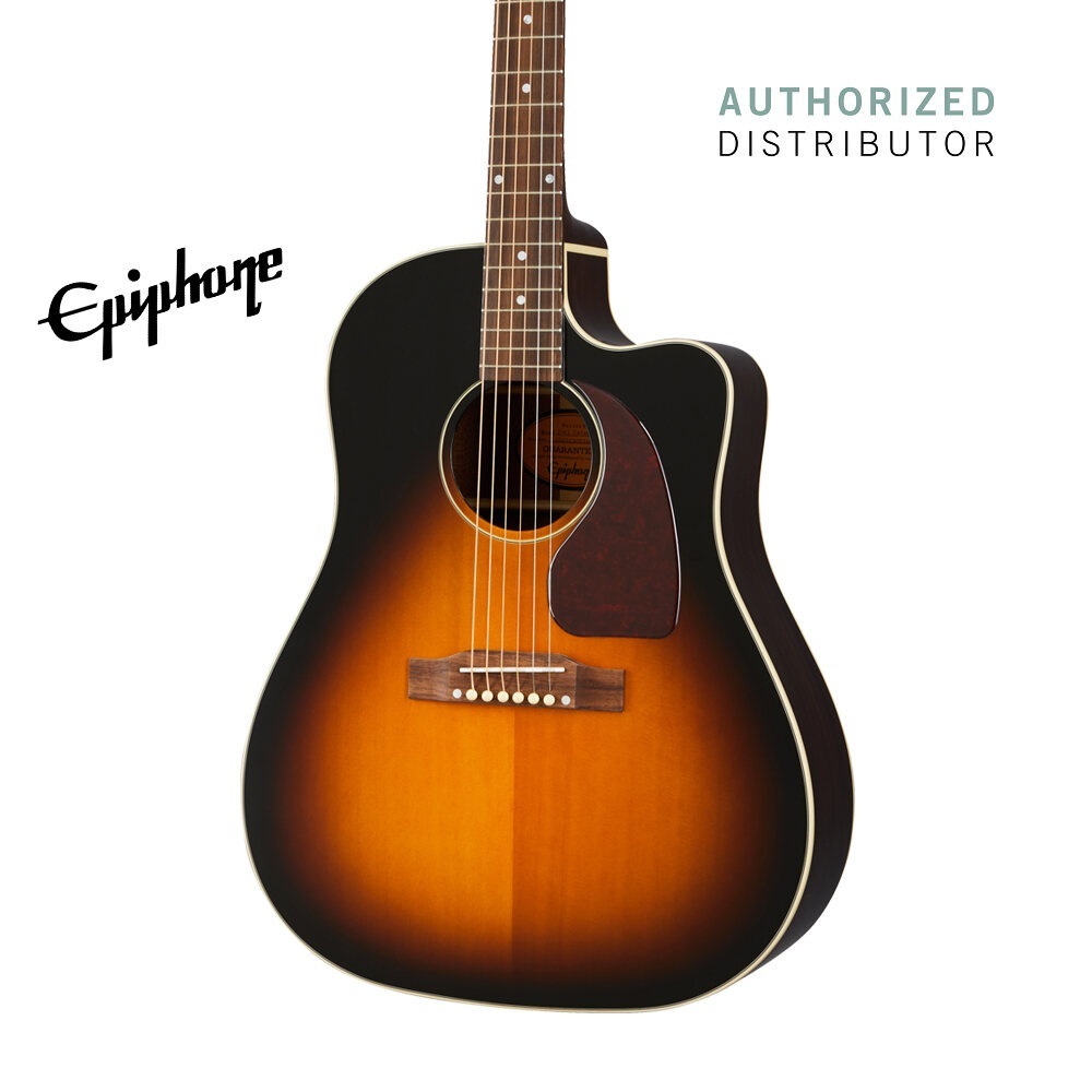 Epiphone J-45 EC Acoustic Guitar - Aged Vintage Sunburst Gloss (J45 ...