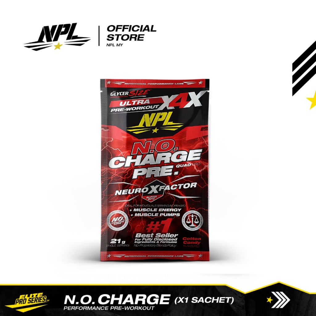 NPL N.O Charge Pre Workout x1 sachet (Cotton Candy | 21g)-Muscle Pump ...