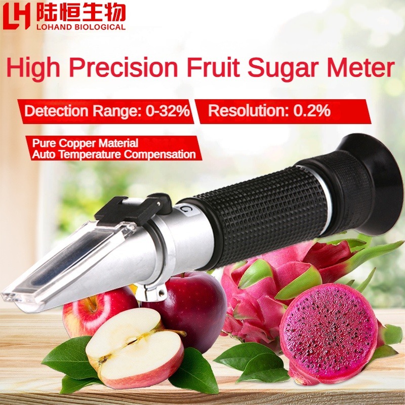 Hand Held Refractometer 32% Brix with ATC Digital Fruit Glucose Meter, Fruit Sugar Content Meter ...